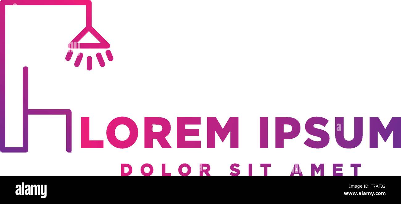 interior light logo design with line style vector illustration - vector ...