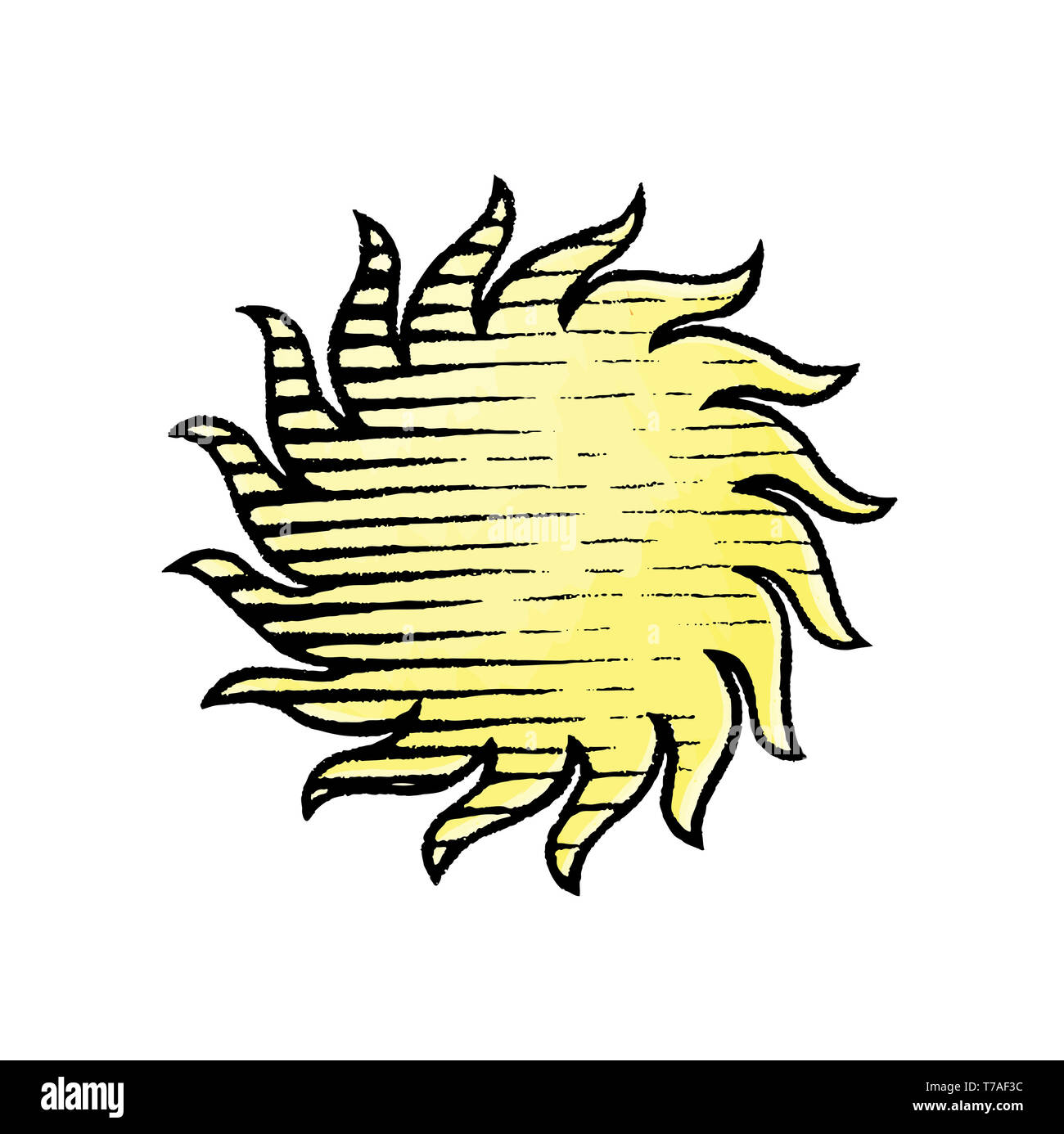 Vector Illustration of a Scratchboard Style Ink and Watercolor Drawing ...