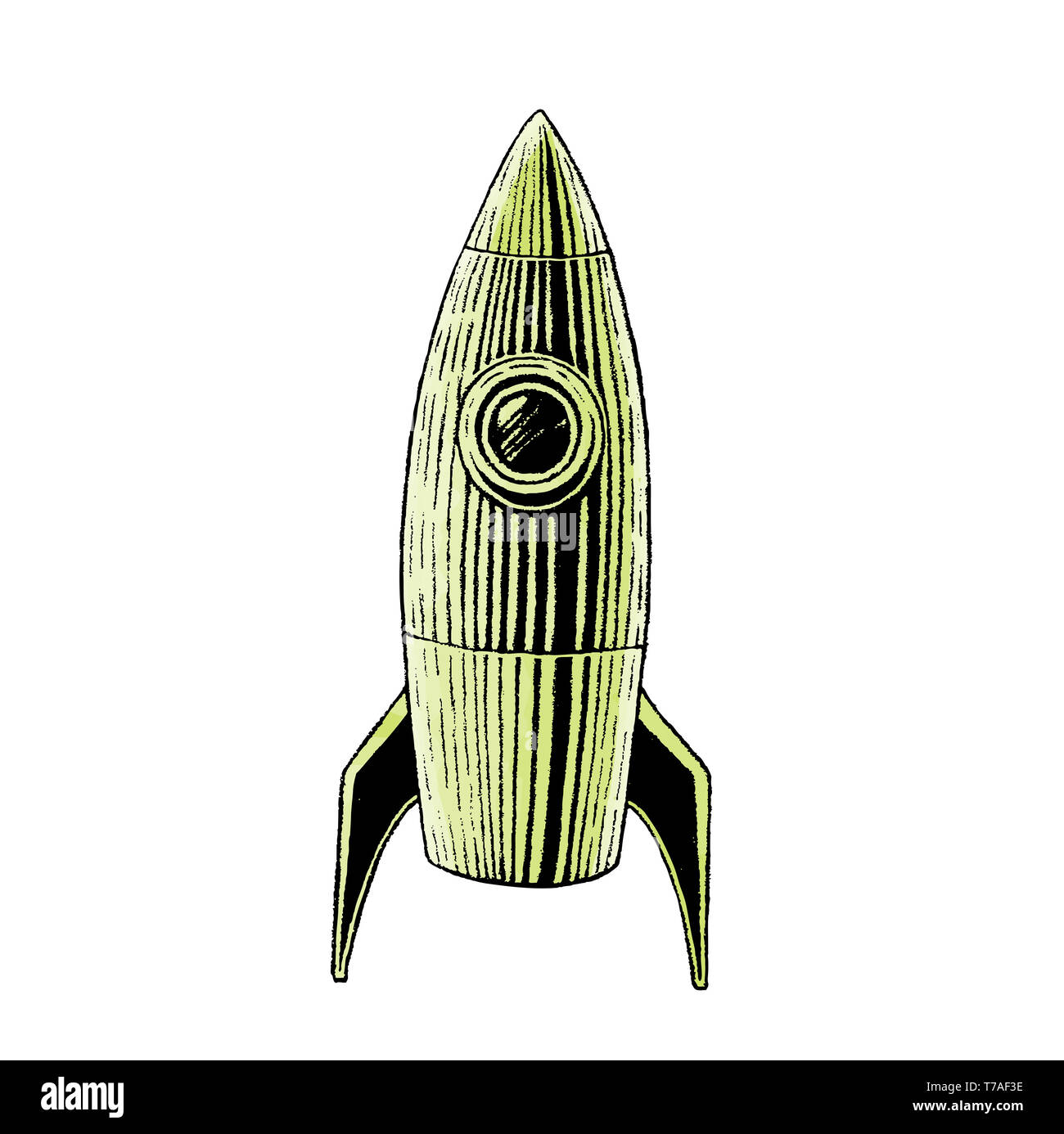 Vector Illustration of a Scratchboard Style Ink and Watercolor Drawing ...