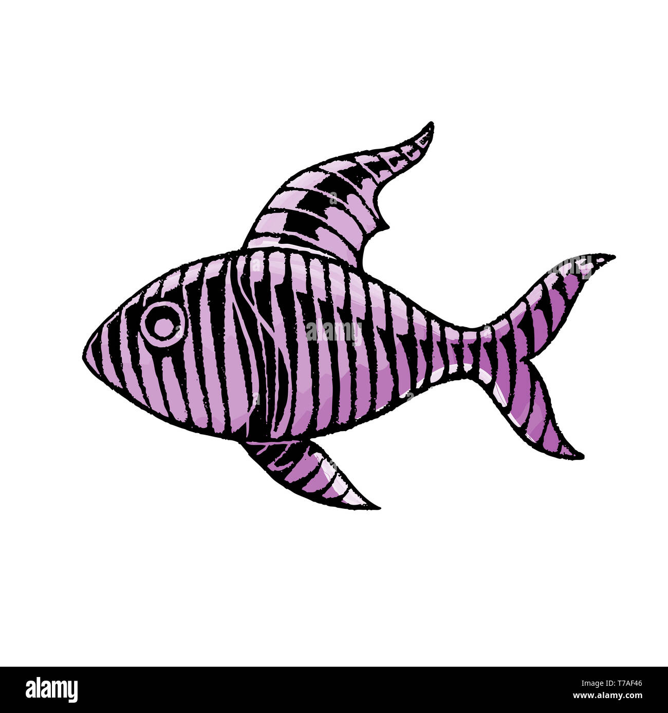 Cartoon Illustration Cartoon Striped Fish Stock Photos & Cartoon ...
