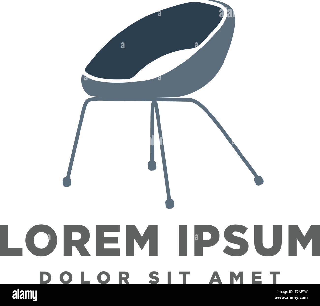 Chair sit home symbol logo hi-res stock photography and images - Alamy