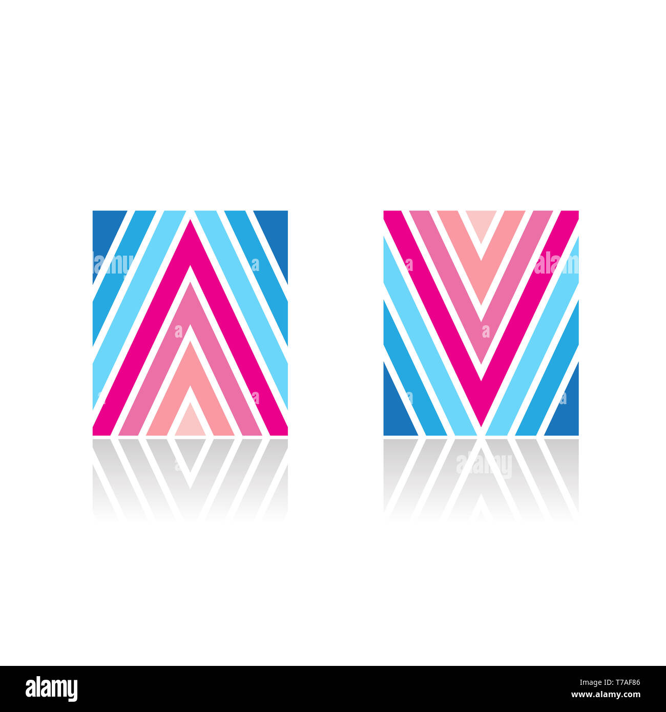 Design Concept of Arrow Shaped A and V Line Icons, Vector Illustration ...