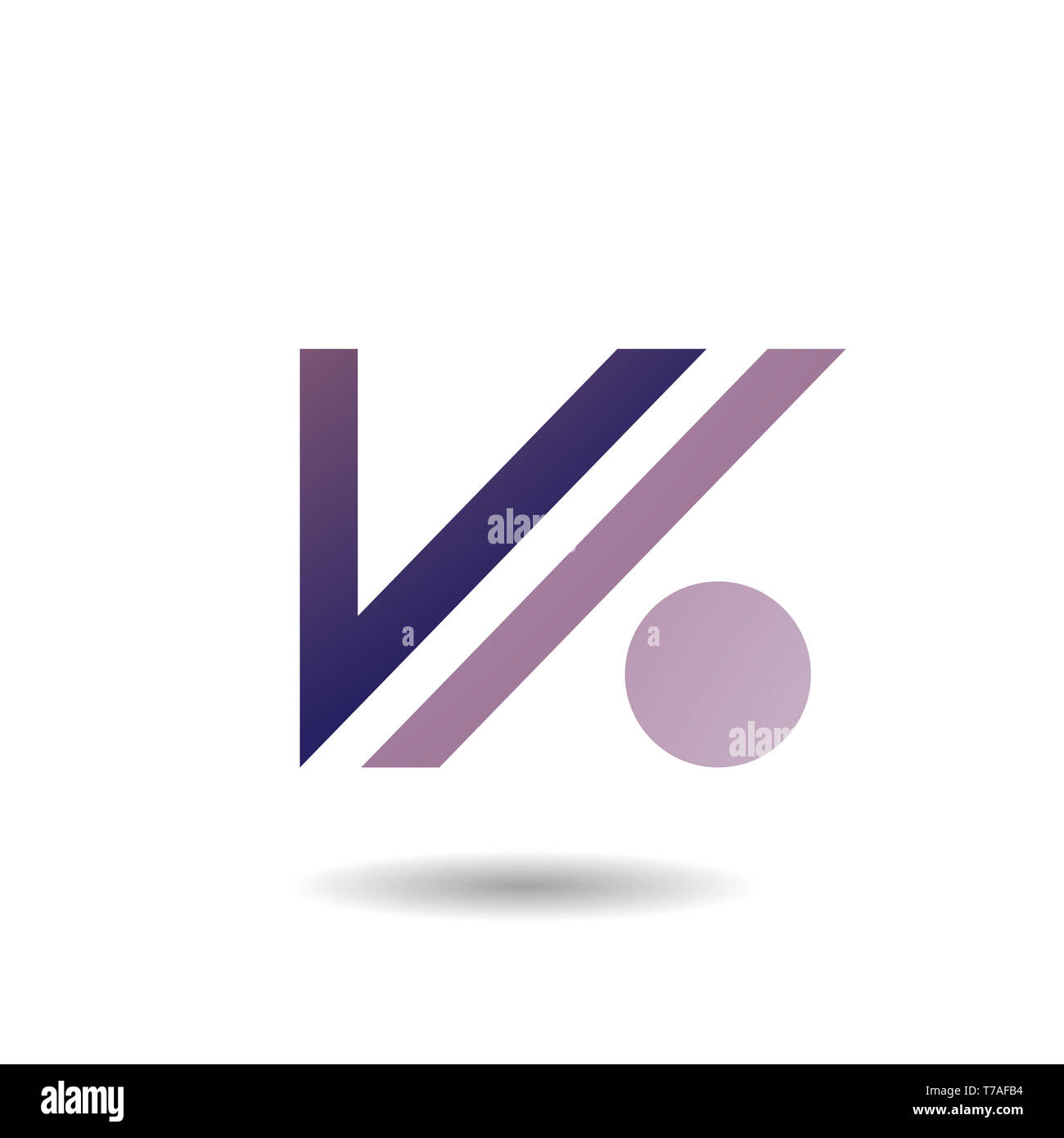 Design Concept of Letter V and Dot Icon, Vector Illustration Isolated ...