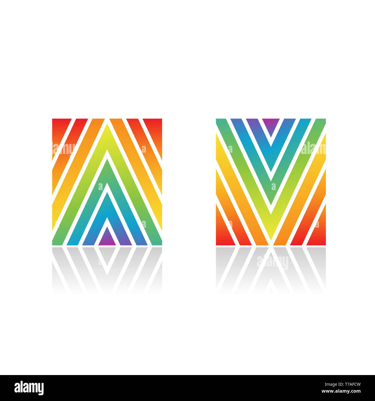Design Concept of Arrow Shaped A and V Line Icons, Vector Illustration ...