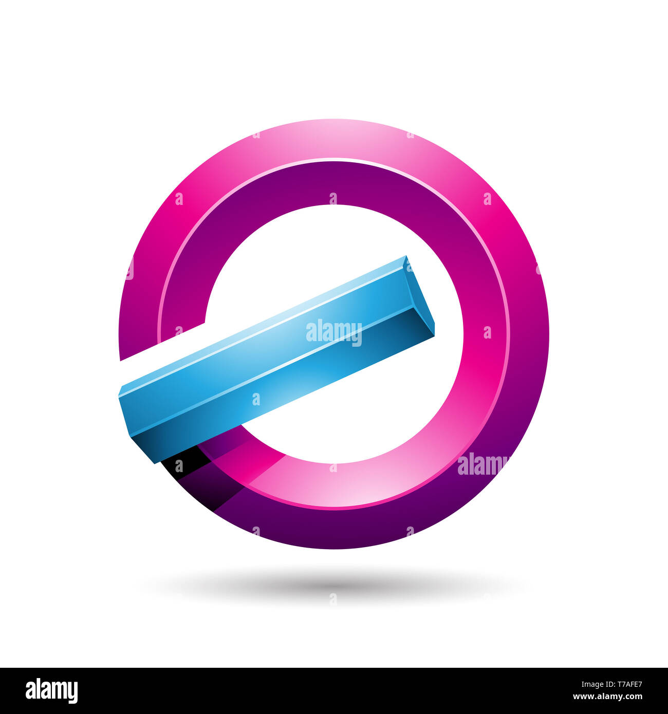 Vector Illustration of Blue and Magenta Round Glossy Reversed Letter G ...