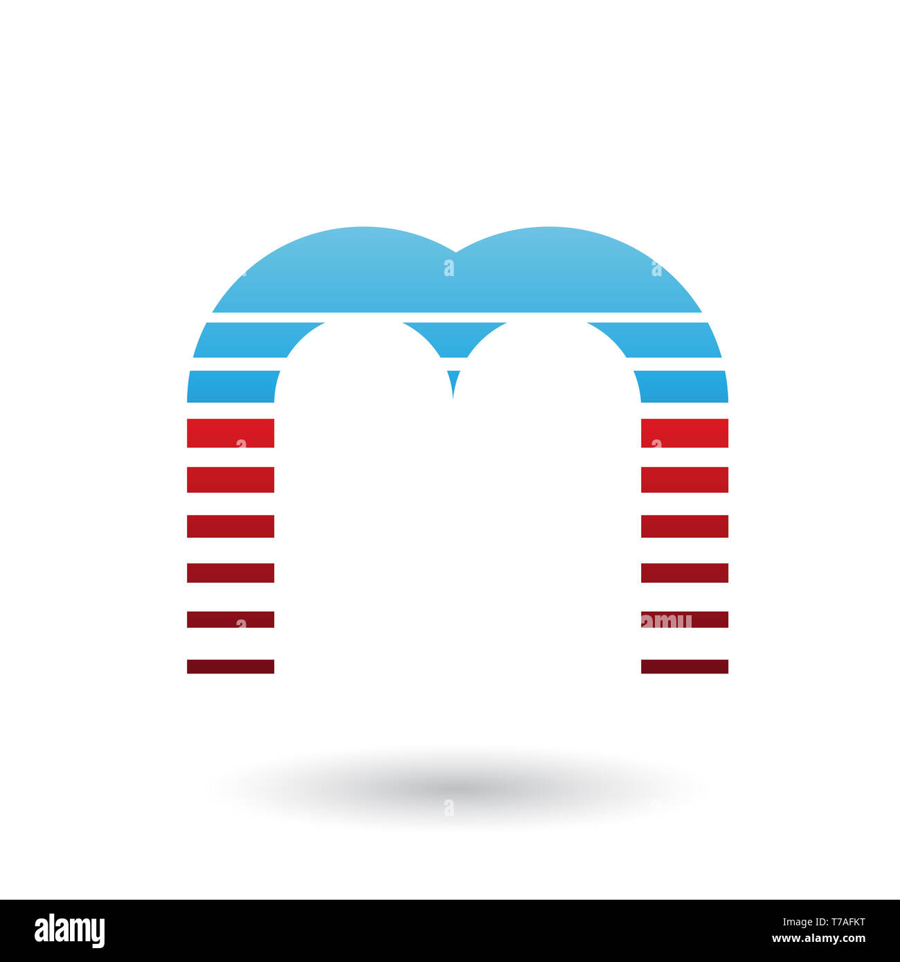 Vector Illustration of a Blue and Red Letter M Icon with Horizontal ...