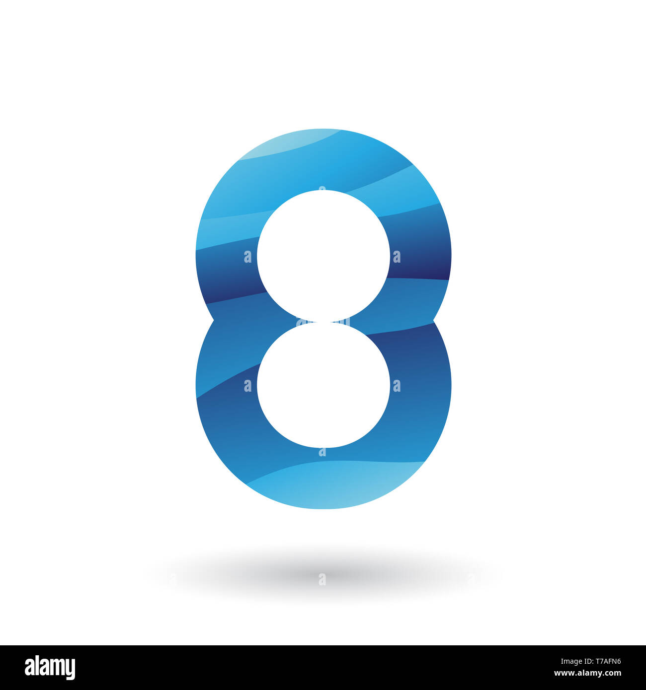 Vector Illustration of a Blue Round Icon for Number 8 isolated on a ...