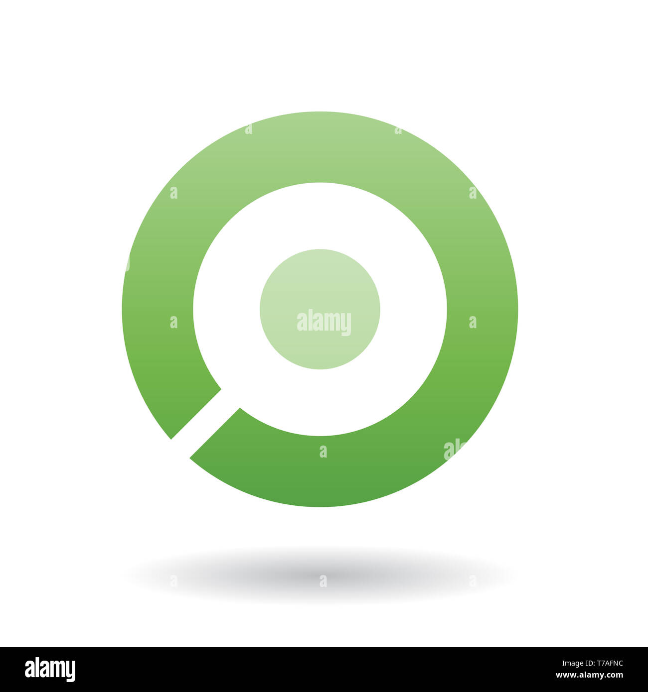 Vector Illustration of a Bold Green Icon for Letter O isolated on a ...