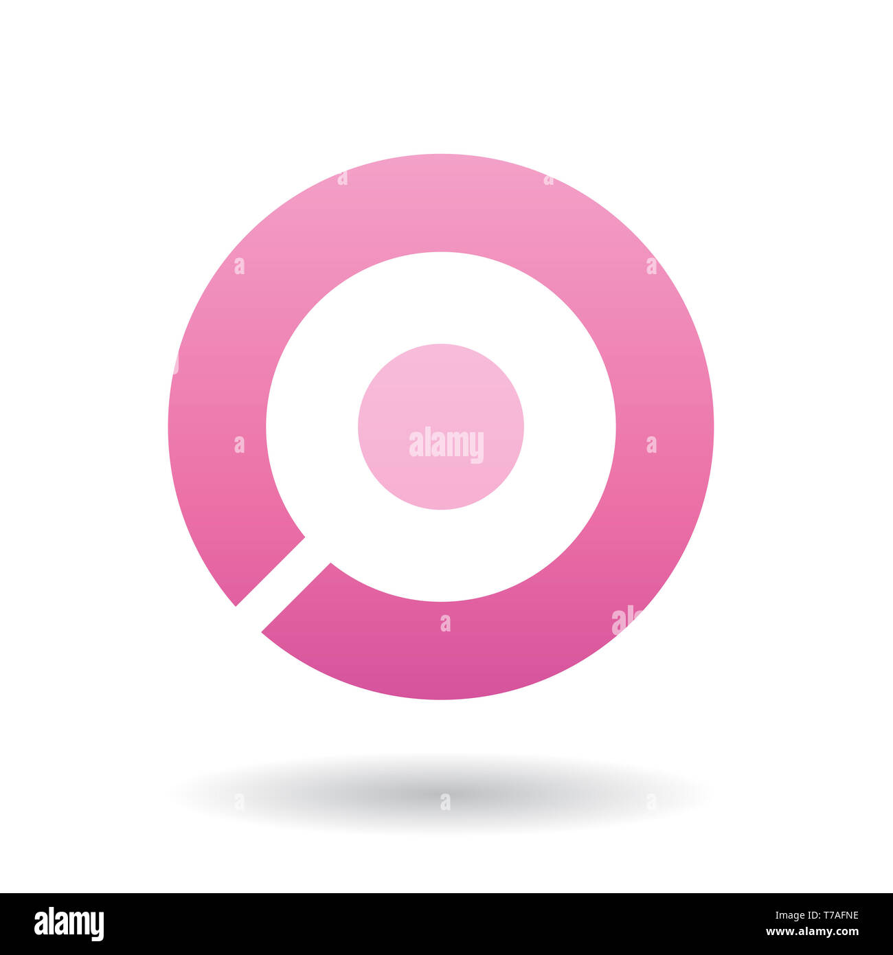 Vector Illustration of a Bold Magenta Icon for Letter O isolated on a ...