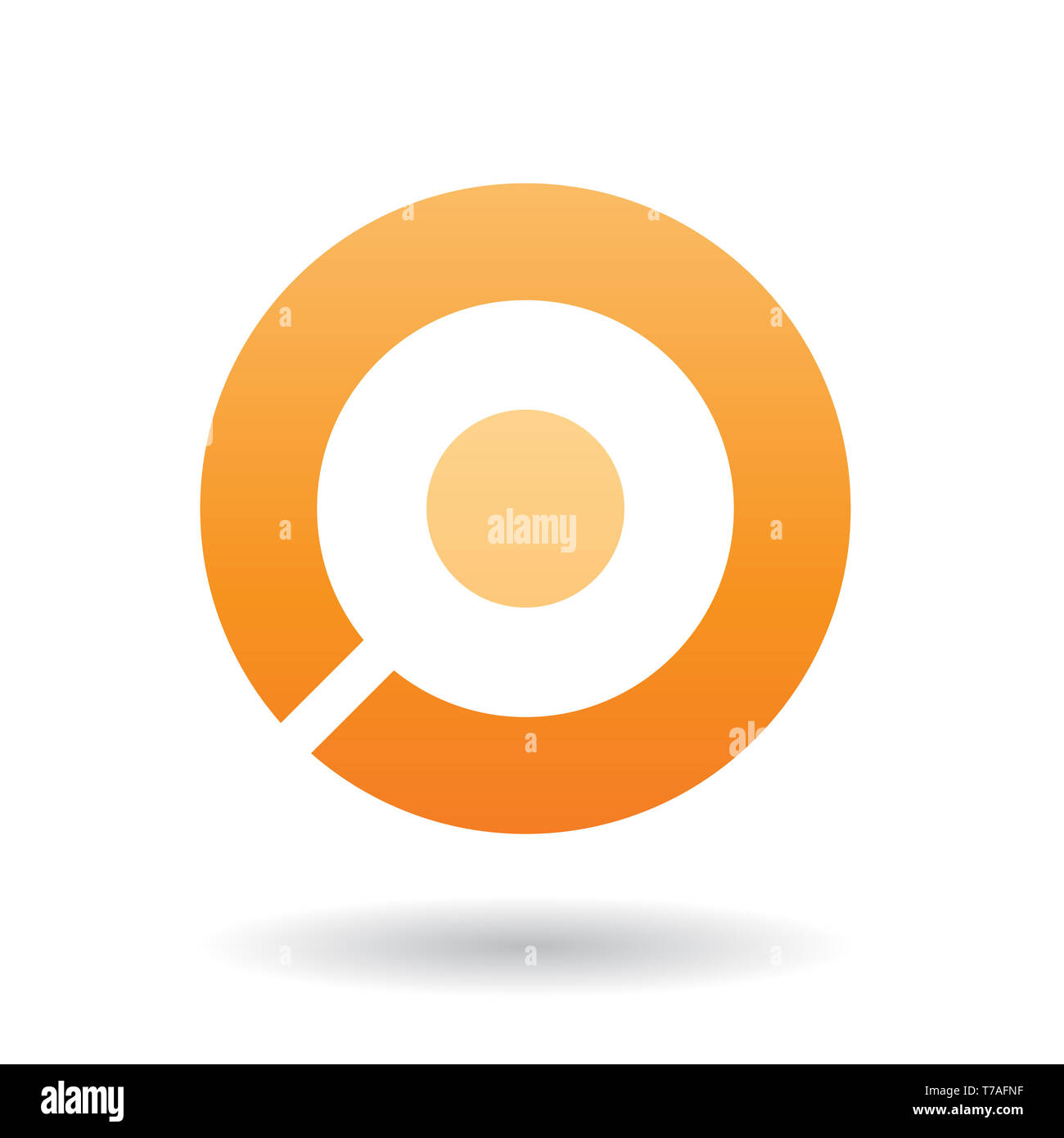 Vector Illustration of a Bold Orange Icon for Letter O isolated on a ...