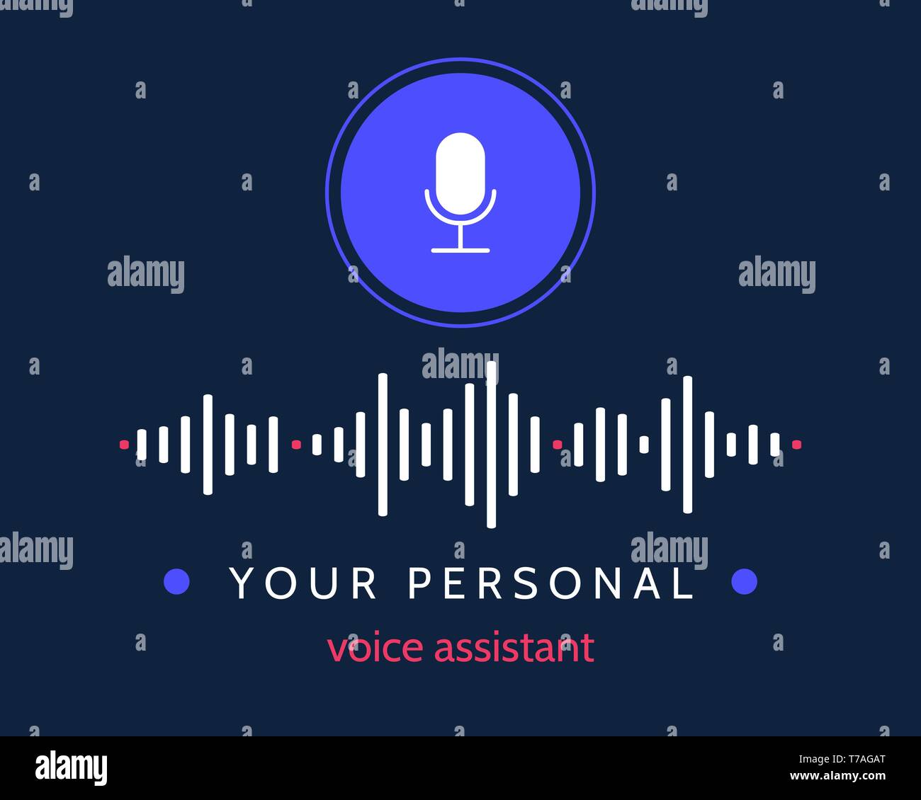 Voice assistant. Voices assistance concepts, sound desirous assist ...