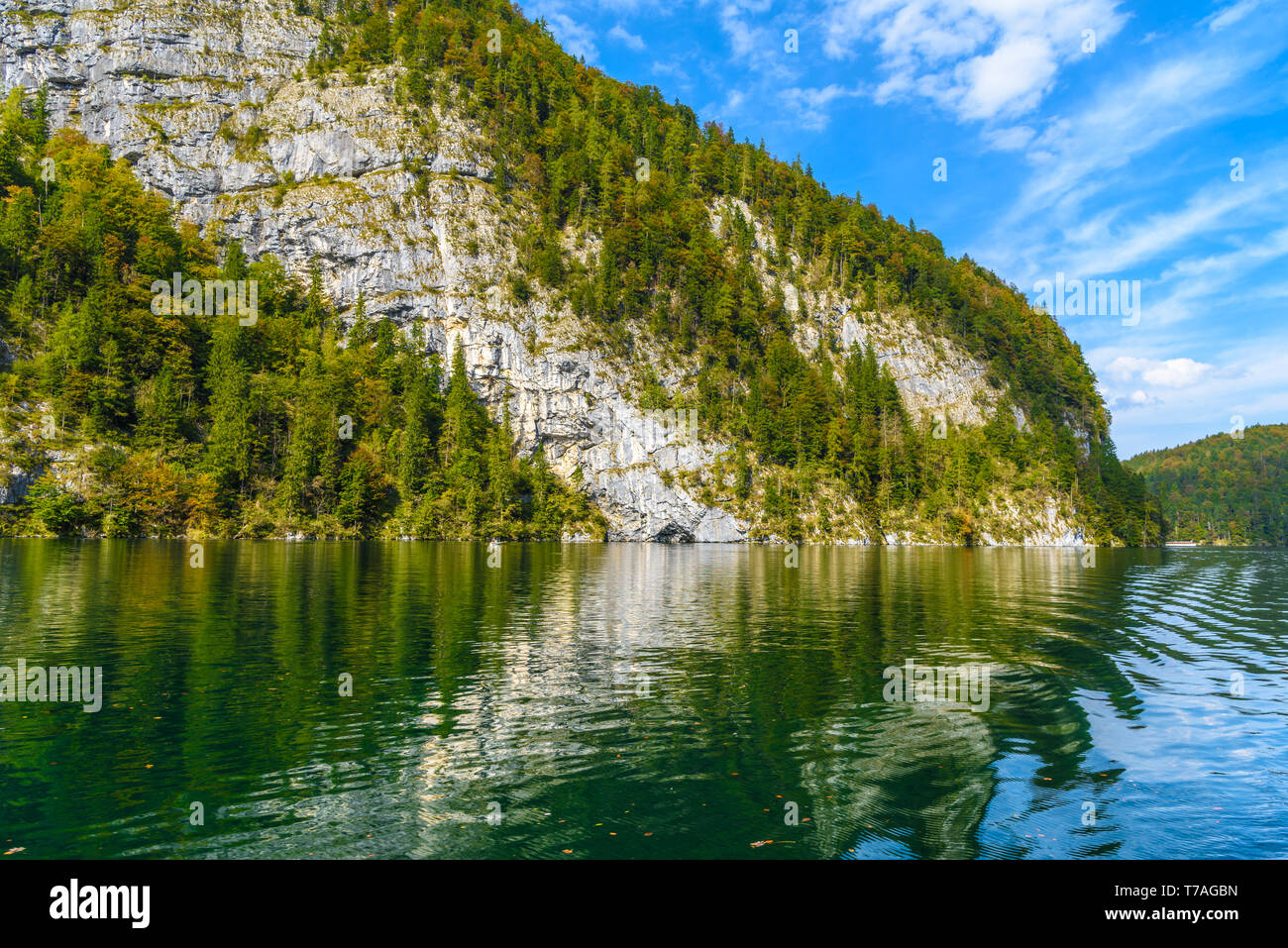 Koenigssee lake with Alp mountains in Konigsee, Berchtesgaden National ...