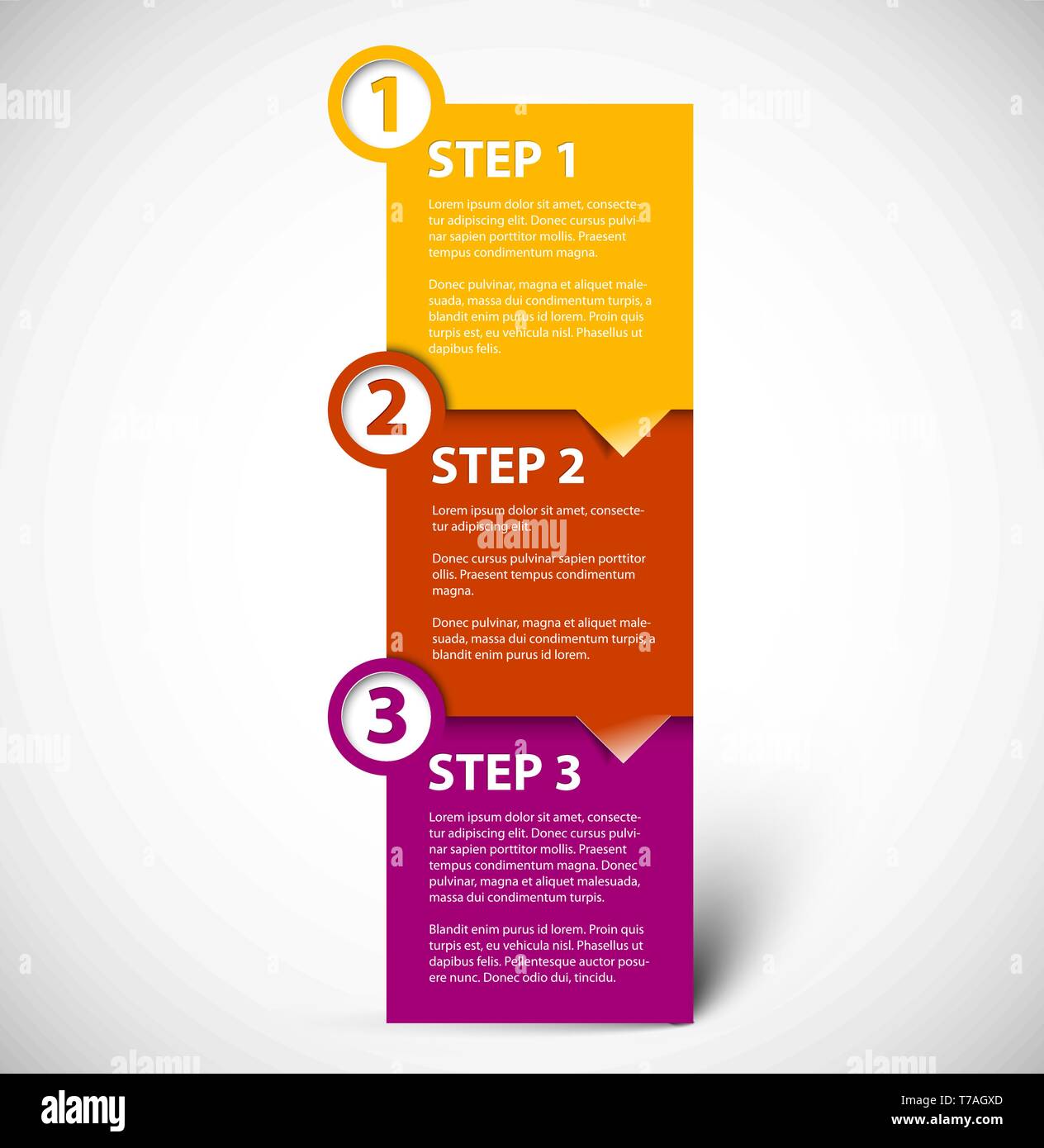 One two three - vector paper progress steps for tutorial Stock Vector ...