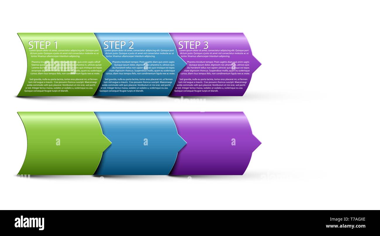 One two three - vector paper progress steps for tutorial Stock Vector ...