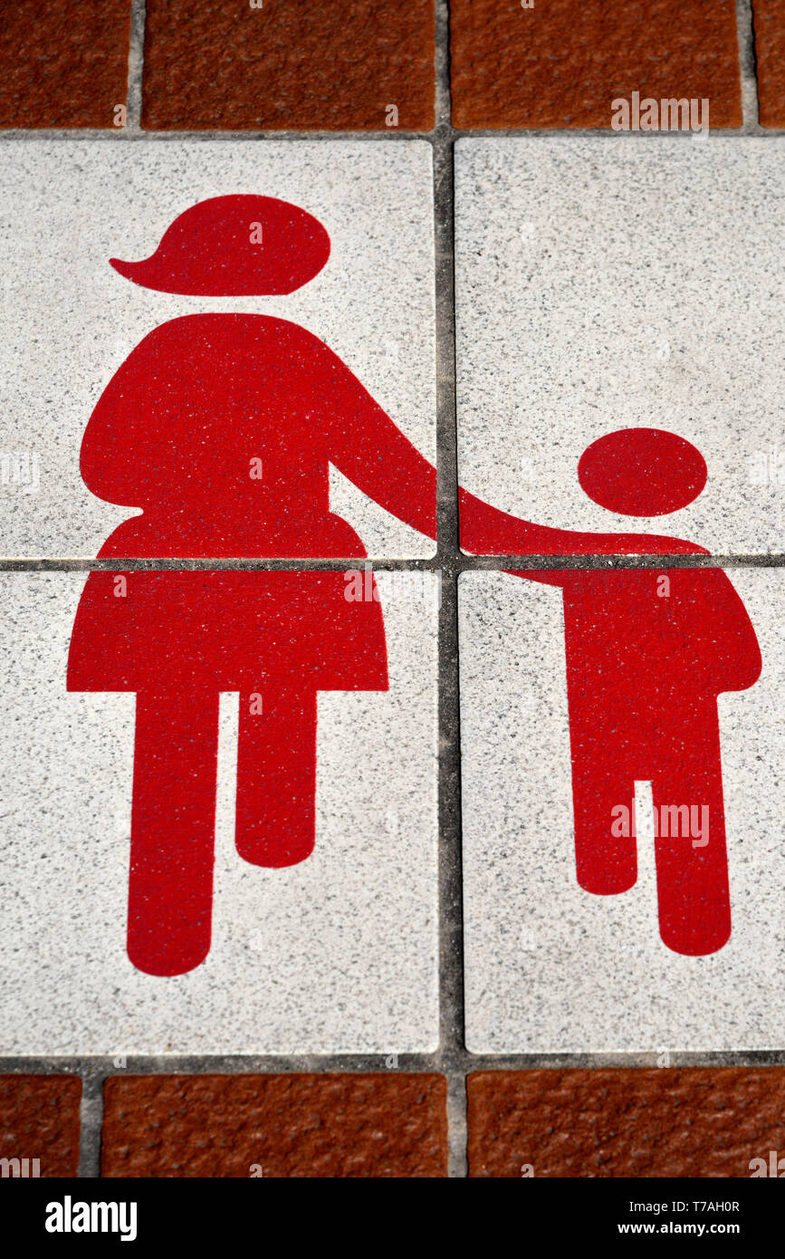 mother and child symbol Japan Stock Photo - Alamy