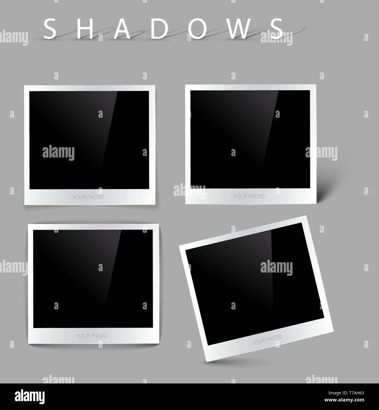 Collection of vector photos with realistic shadow effects Stock Vector ...