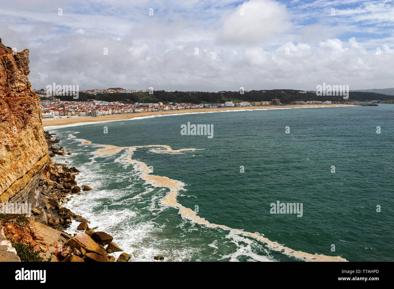The power of Atlantic ocean waves. Nazare, Portugal Stock Photo - Alamy