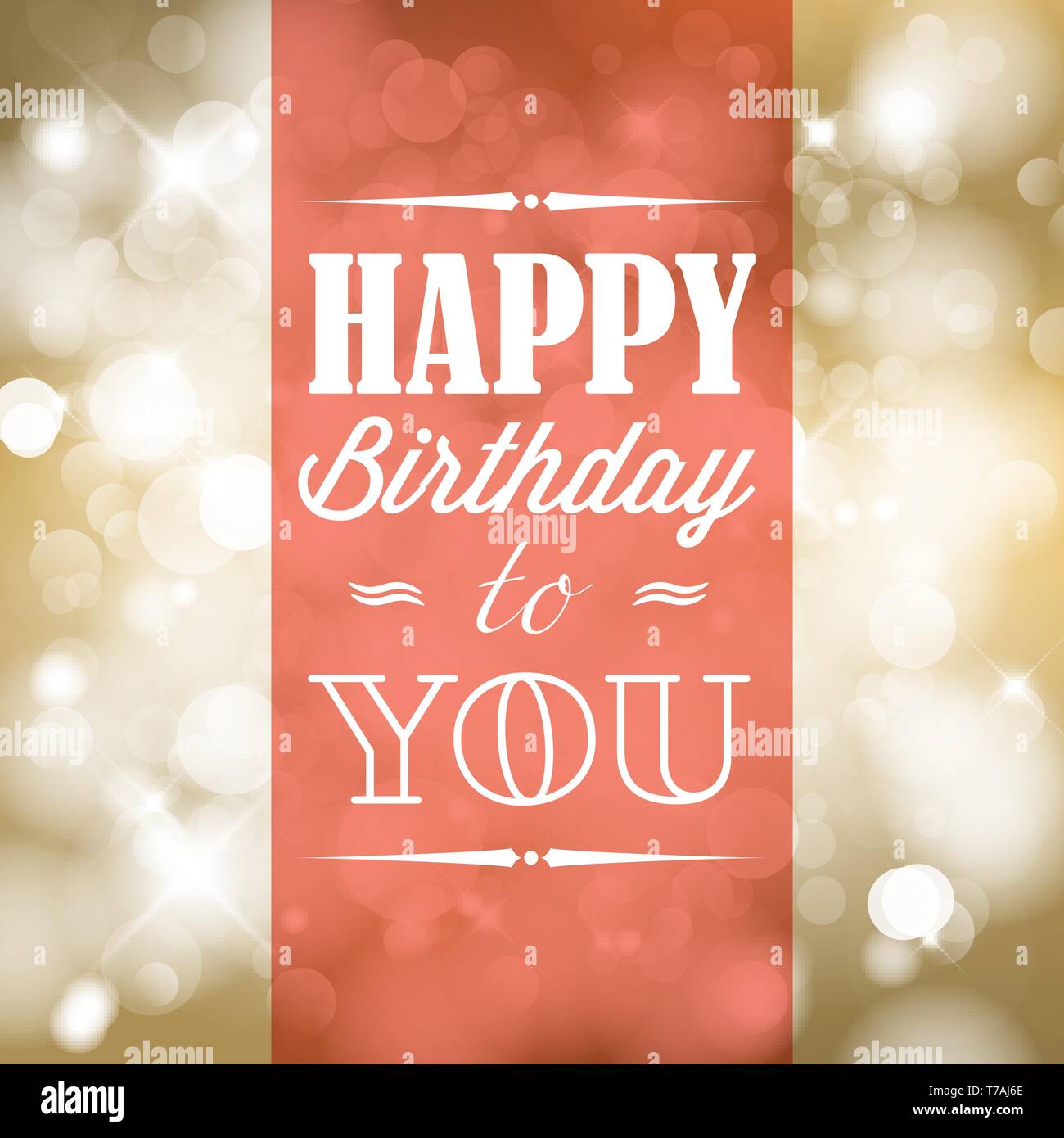 Happy birthday retro vector illustration with lights in background ...