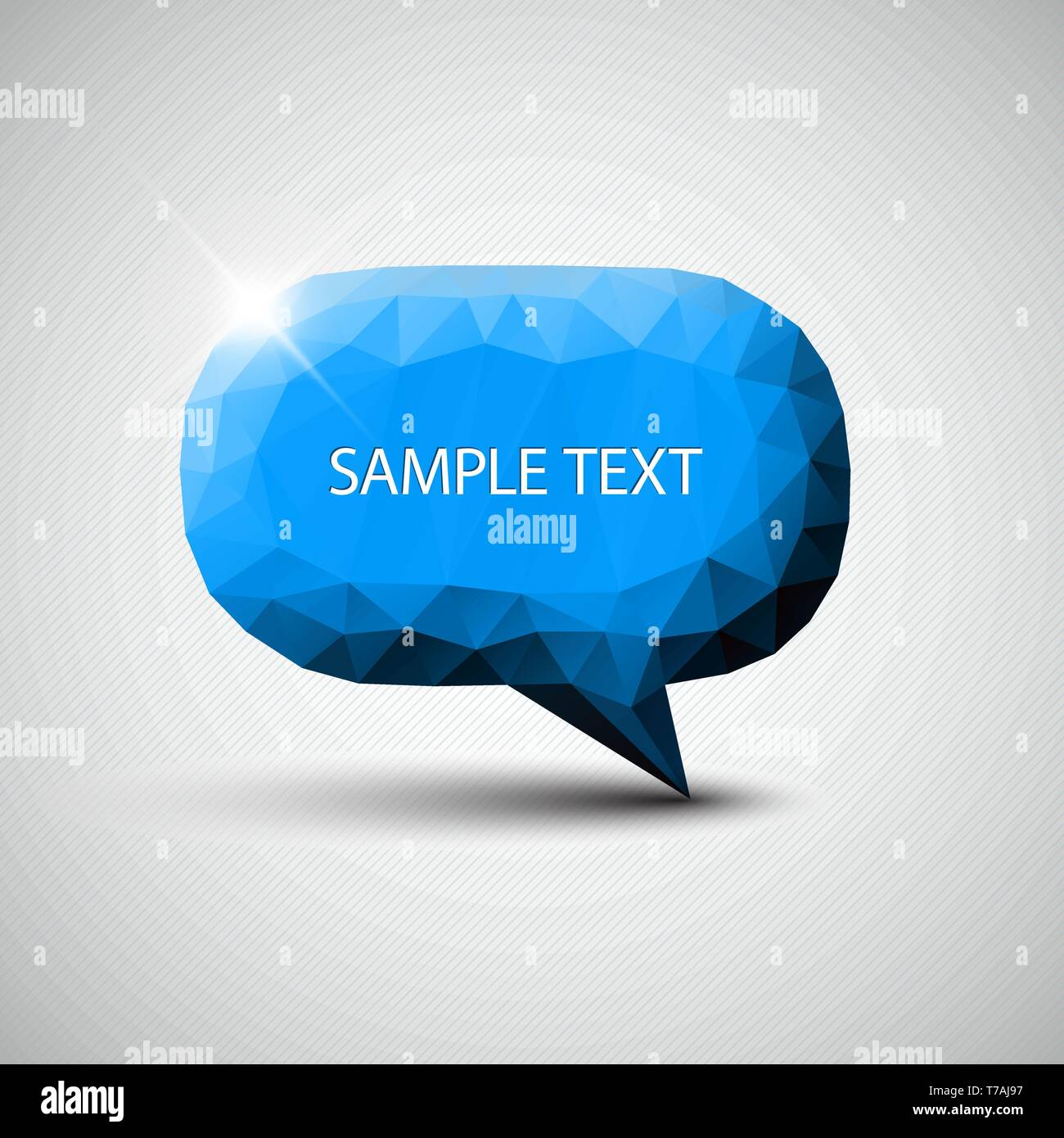 Vector abstract blue speech bubble with sample text Stock Vector Image ...