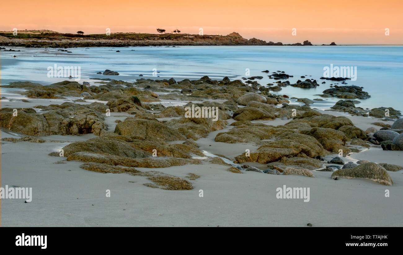 Long exposure landscape of the ocean near Pebble Beach, Monterey ...