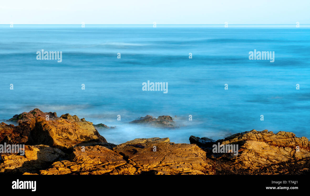 Long exposure view of the ocean near Pebble Beach, Monterey, California ...
