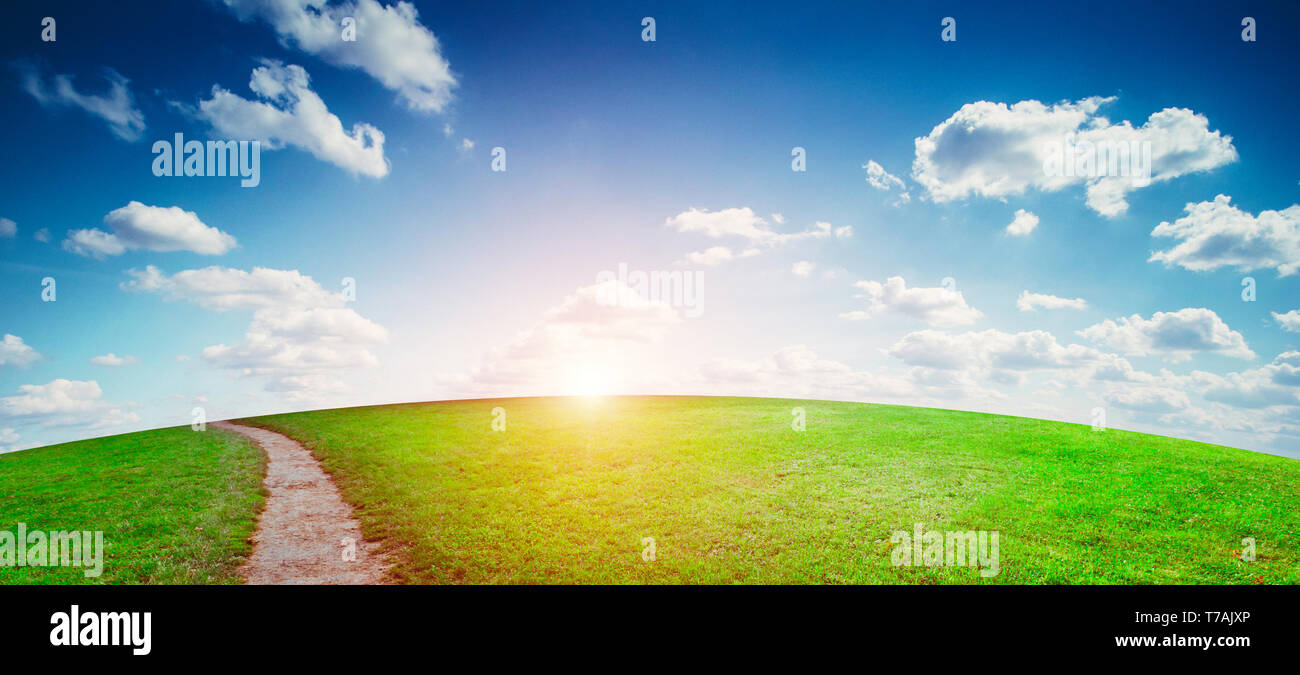 Natural field landscape, sky and clouds Stock Photo - Alamy