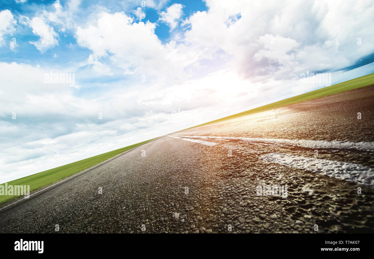 Panoramic road sunrise summer travel Stock Photo - Alamy