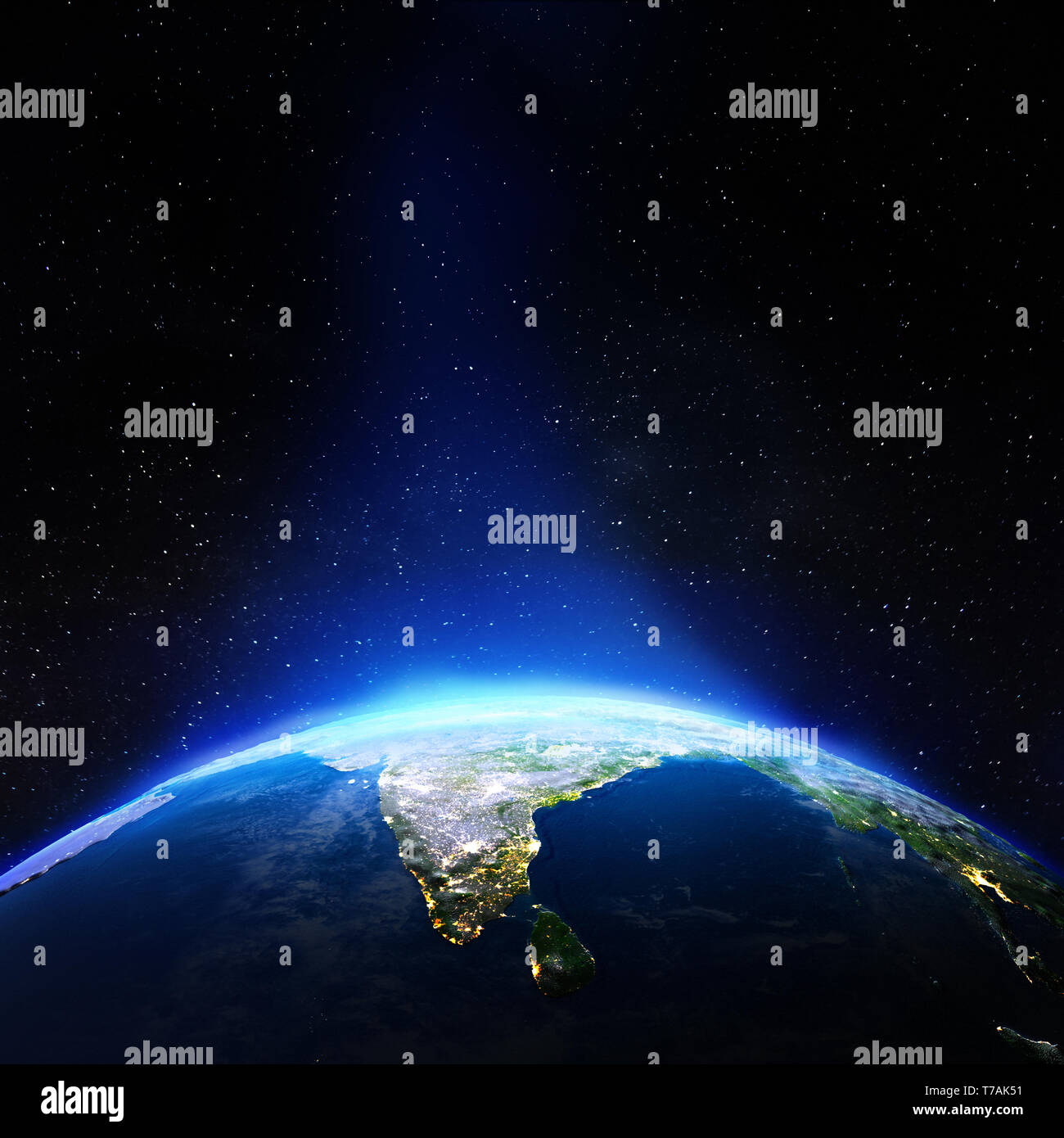 India night view from space hi-res stock photography and images - Alamy