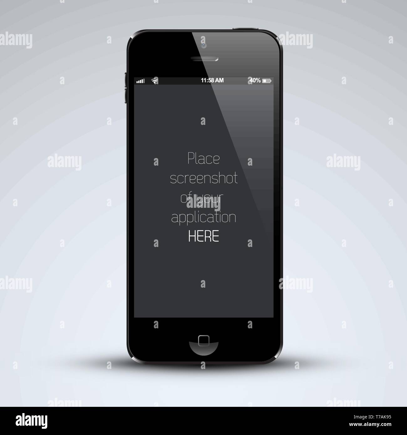Modern mobile phone template with place for your application screenshot ...
