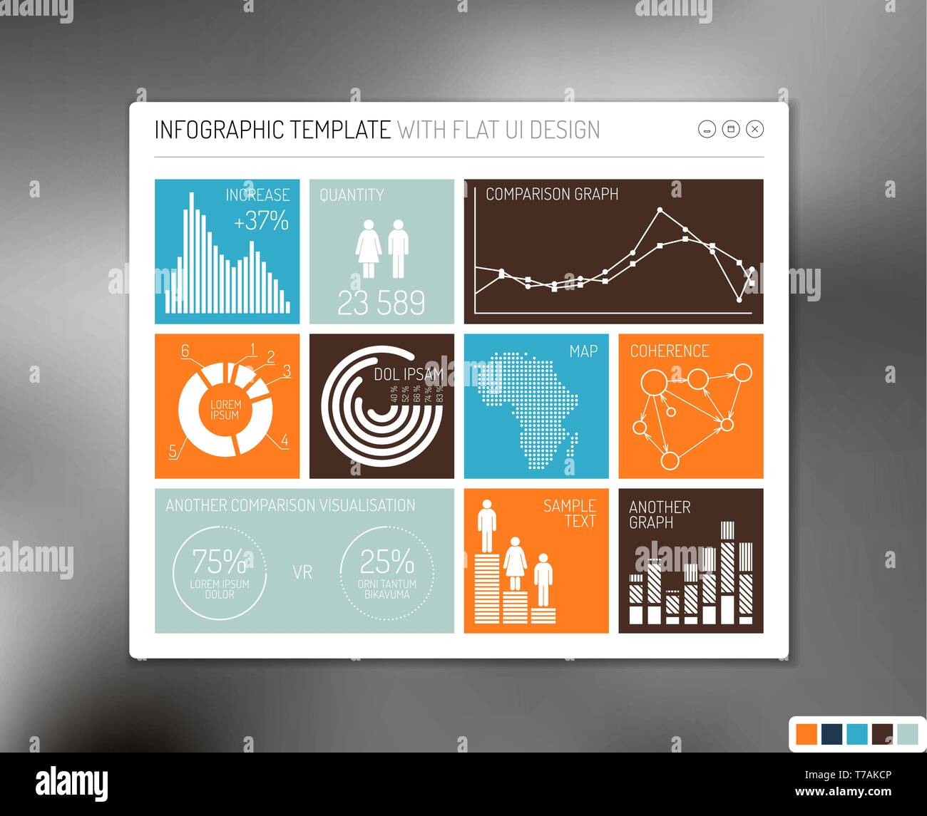 Vector flat user interface (UI) infographic template / design Stock ... Vector flat user interface (UI) infographic template / design Stock ...