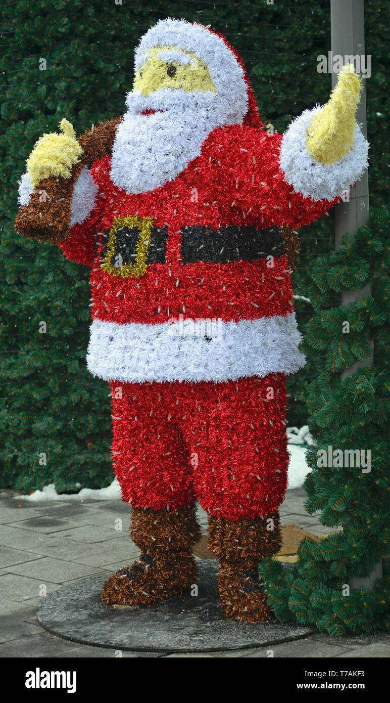 Santa Claus made out of Christmas decorations Stock Photo - Alamy