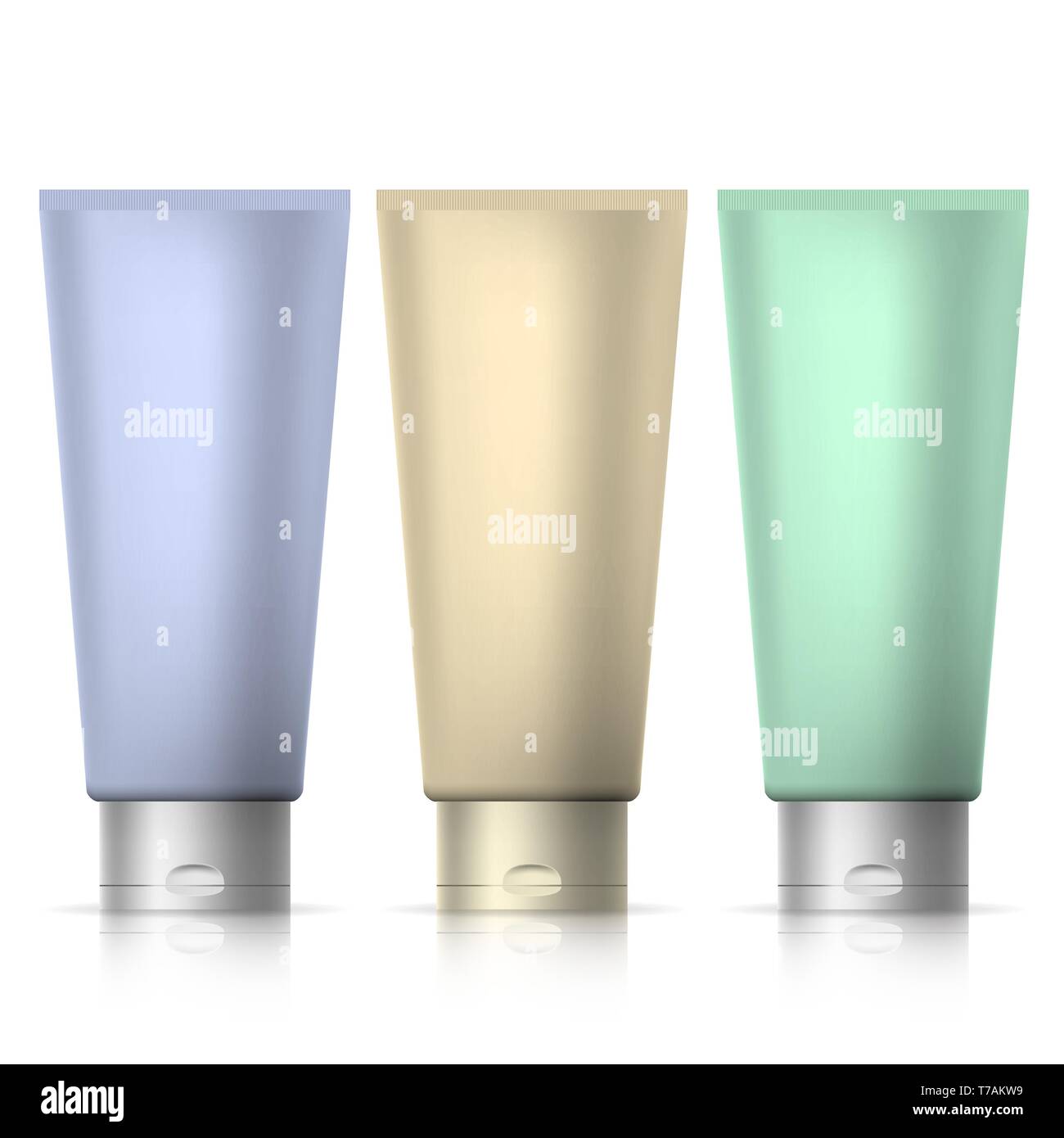 Set of tubes template for cosmetics, cream or medical ointment ...