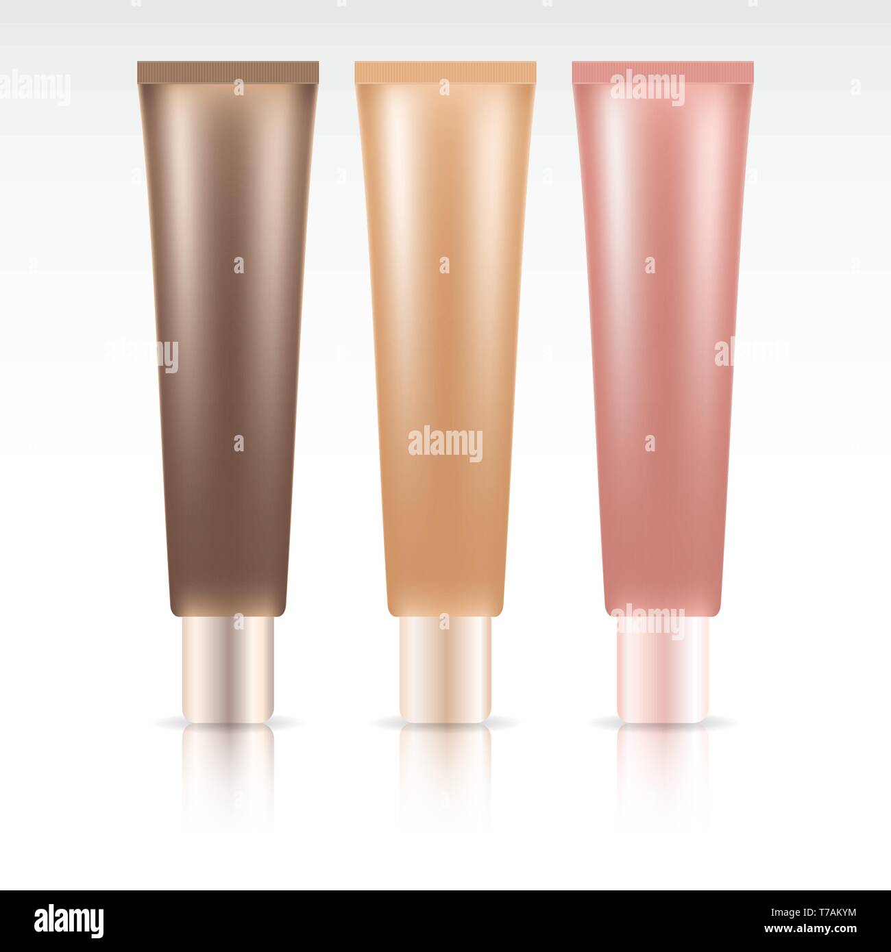 Set of tubes template for cosmetics, cream or medical ointment ...