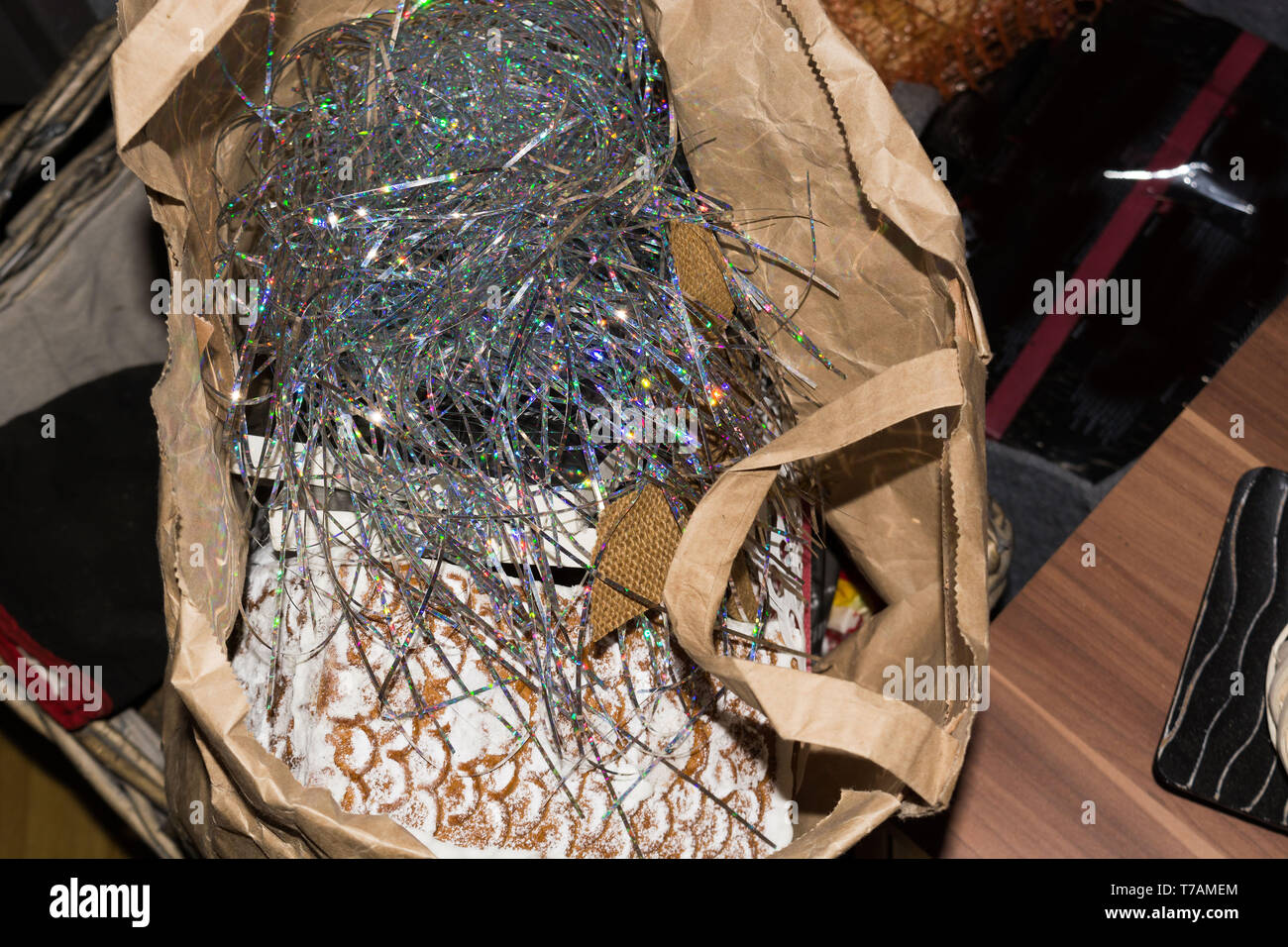 Tinsel in the garbage hi-res stock photography and images - Alamy