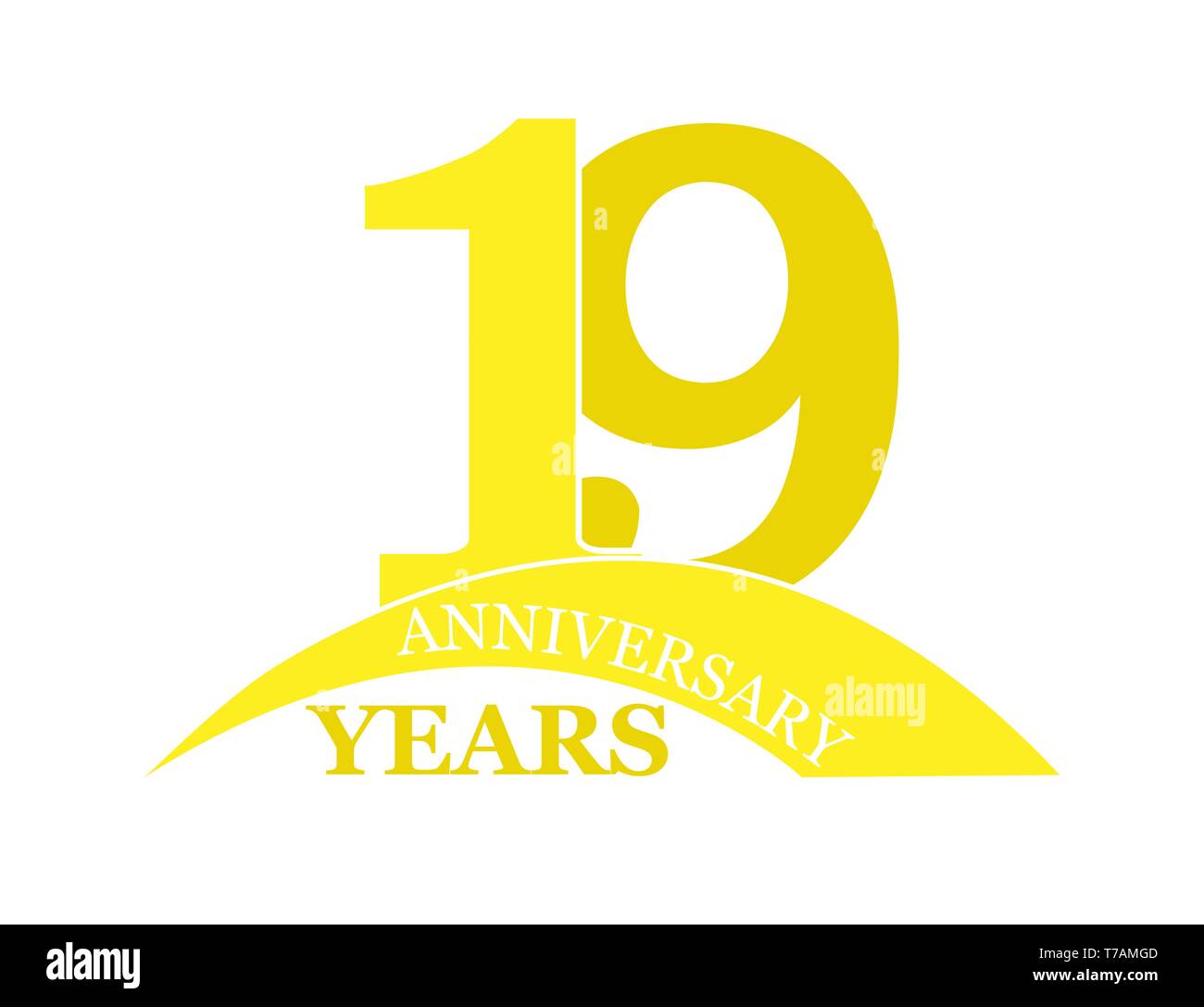 19 years anniversary, flat simple design, logo Stock Vector Image & Art ...