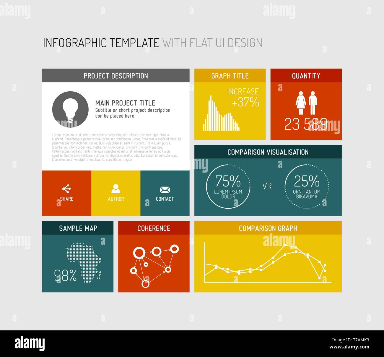 Vector flat user interface (UI) infographic template / design Stock ... Vector flat user interface (UI) infographic template / design Stock ...