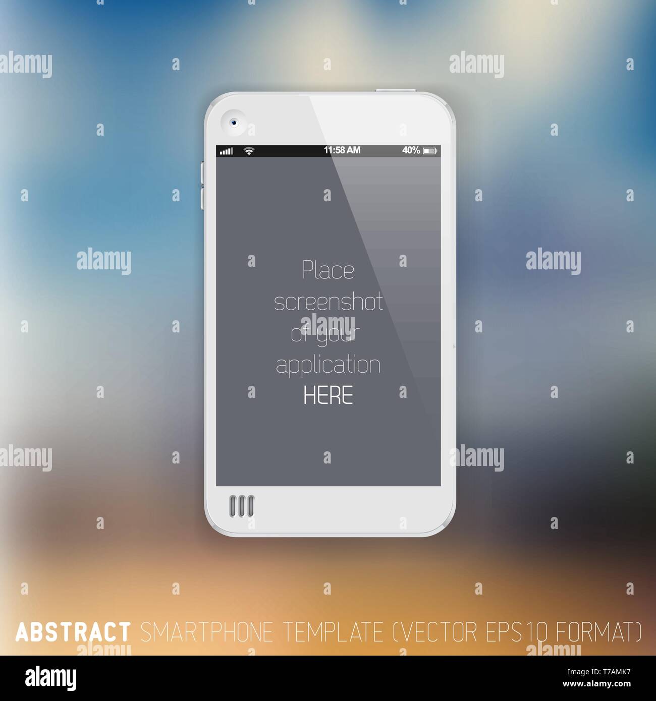 Abstract white mobile phone template with place for your application ...