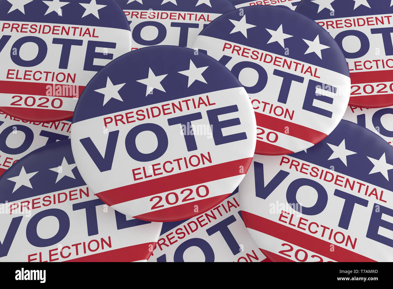 USA Politics Election News Badges: Pile of 2020 Presidential Election ...