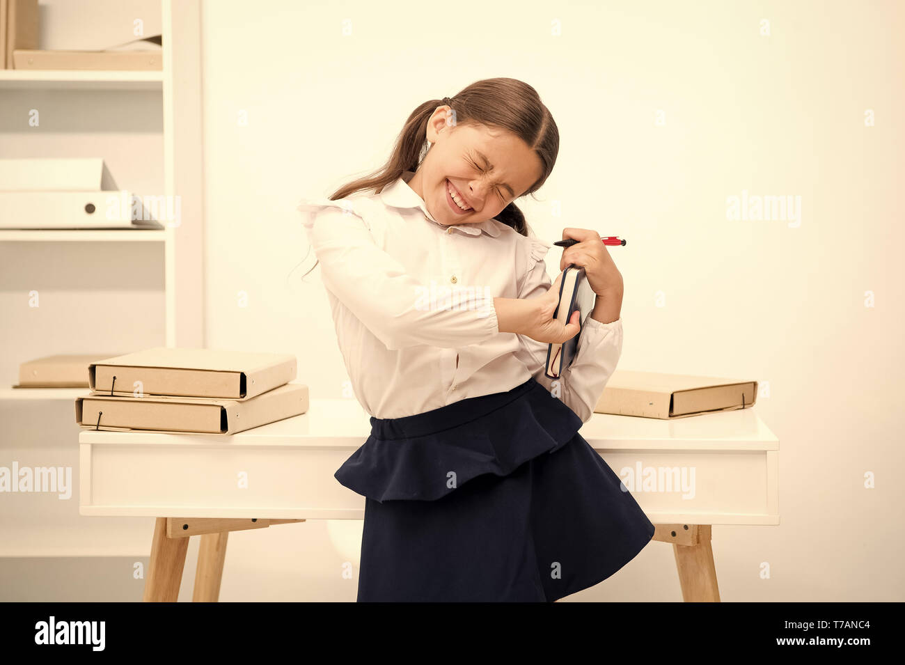 Kid school uniform making exercise stretching increase productivity ...