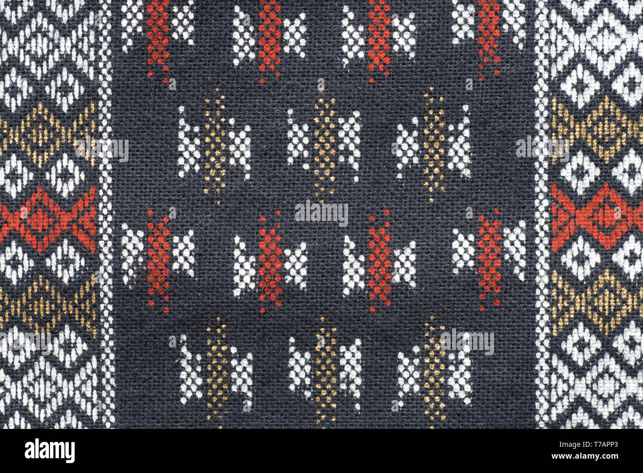 Handmade cotton woven fabric as a background and texture Stock Photo ...