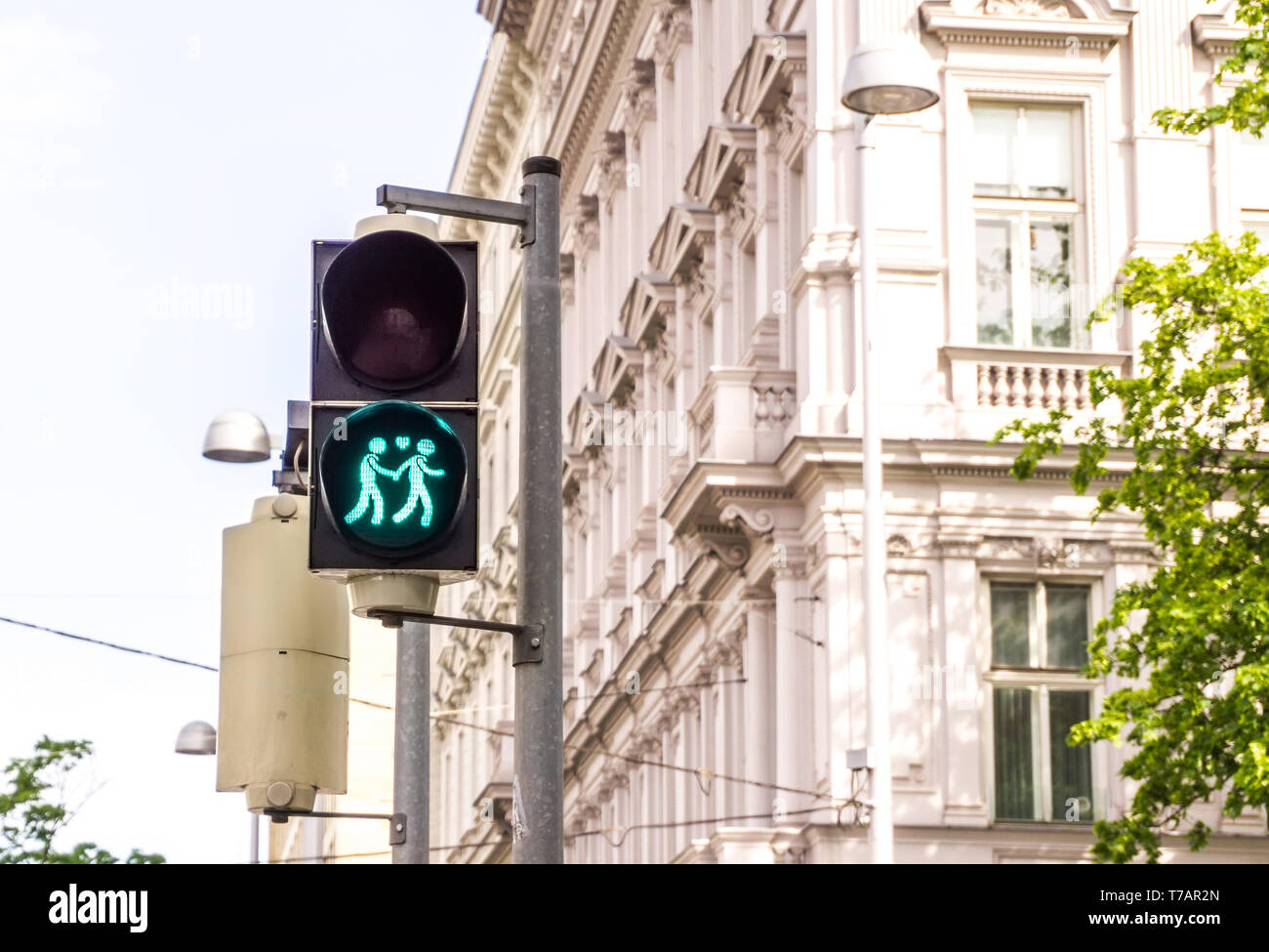 Vienna Austria April.30 2019, Pedestrian Traffic lights, figures ...