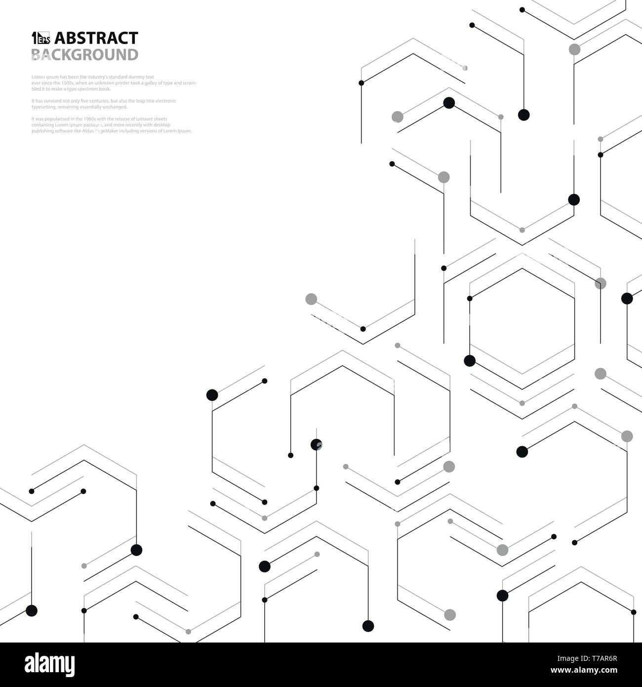 Abstract black hexagonal nanotechnology pattern cover design decoration ...