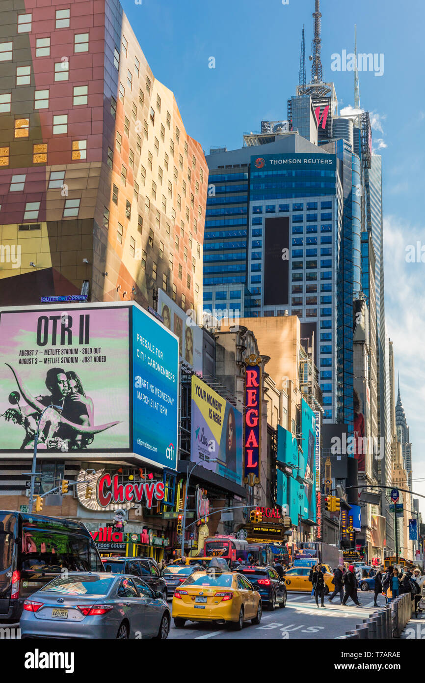 NEW YORK CITY- MARCH 23, 2018 : Broadway Theater District one of the ...