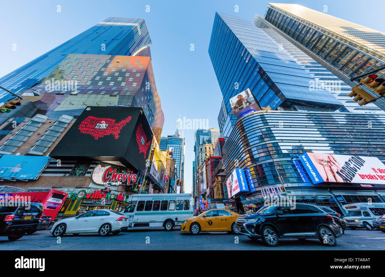 NEW YORK CITY- MARCH 26, 2018 : Theater District Broadway one of the ...