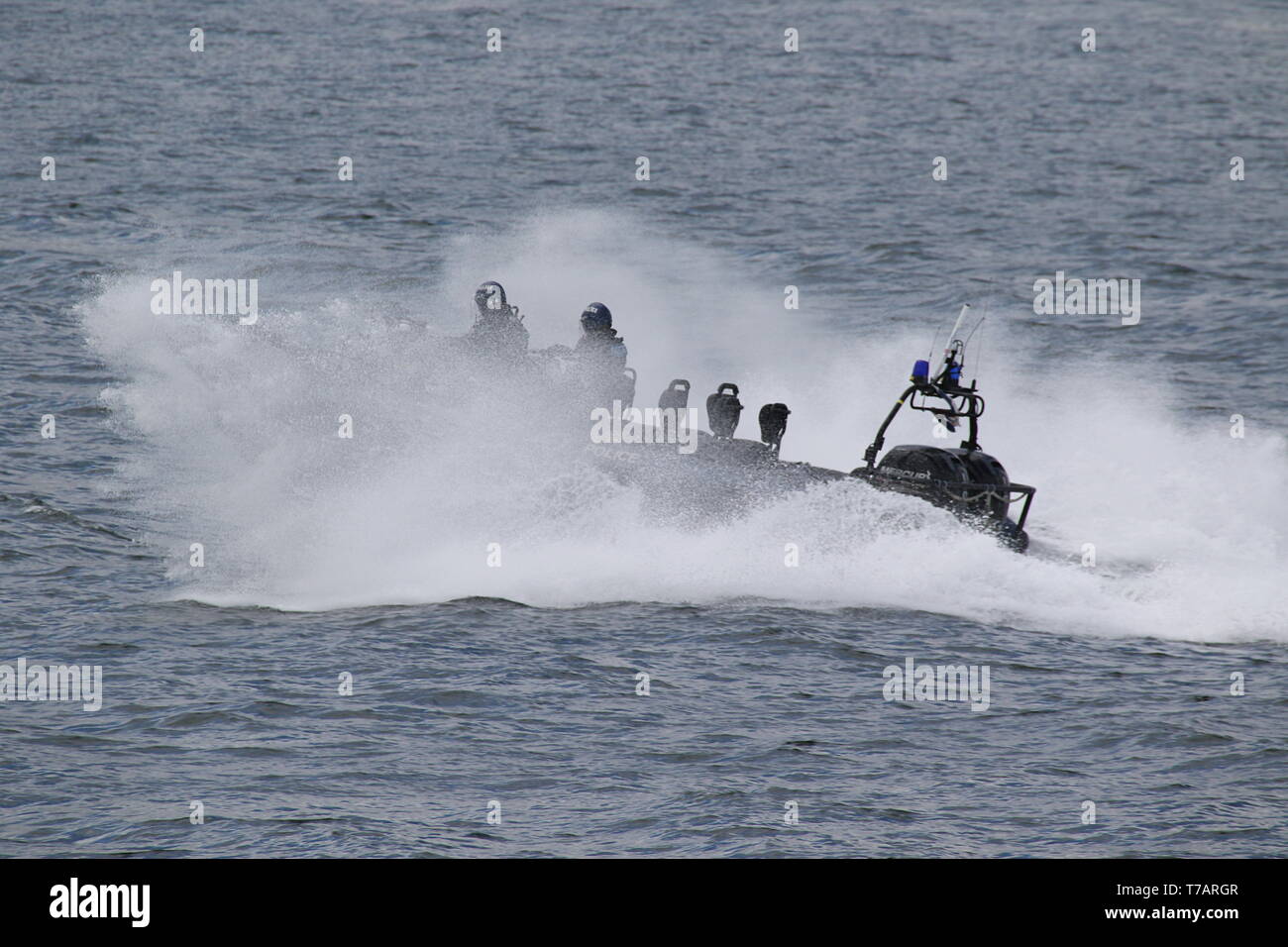 A Ministry of Defence Police RIB performing escort and surveillance ...