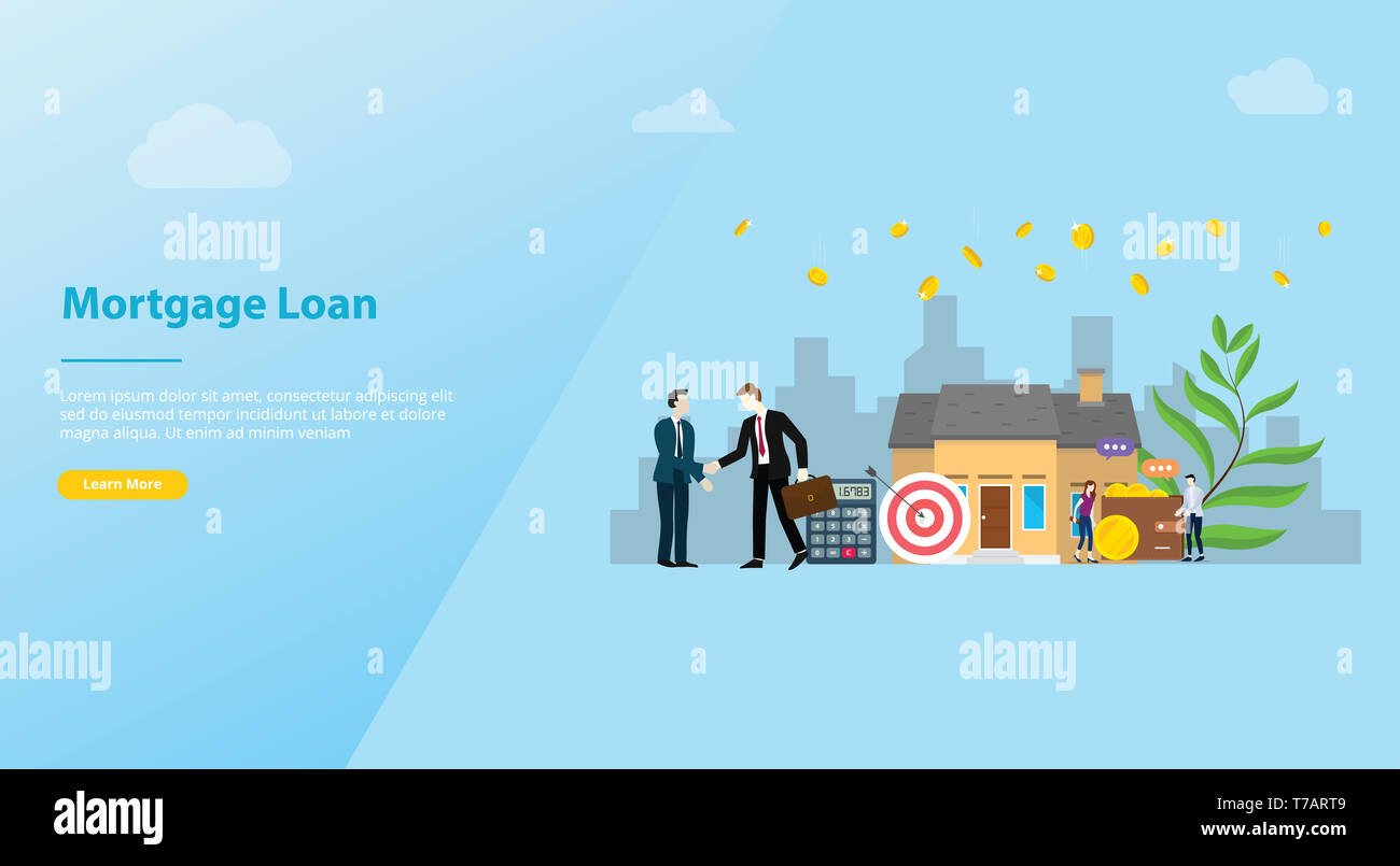 mortgage loan or home real estate buy concept for website template ...
