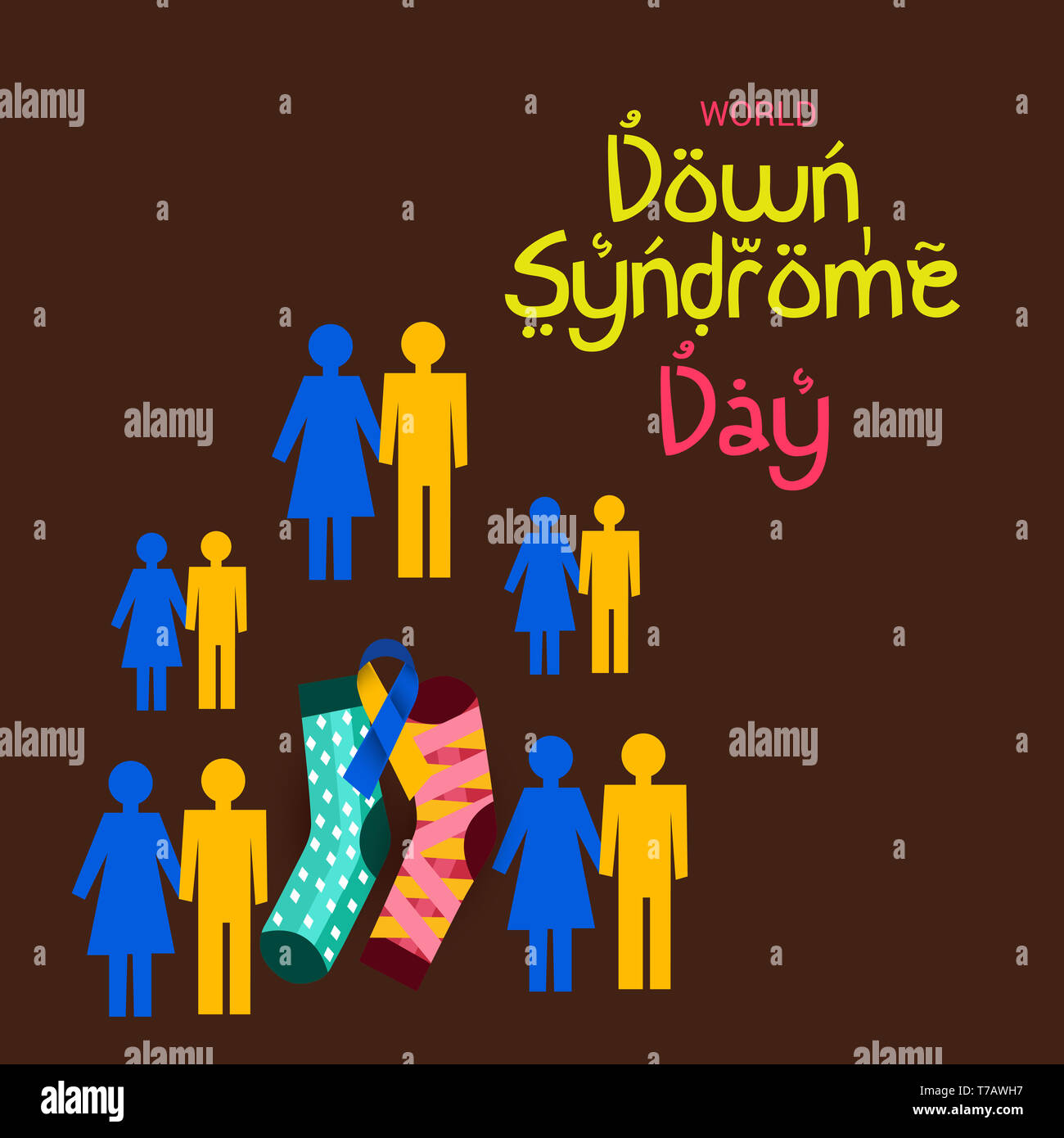 Vector illustration of a Background for World Down Syndrome Day Stock ...