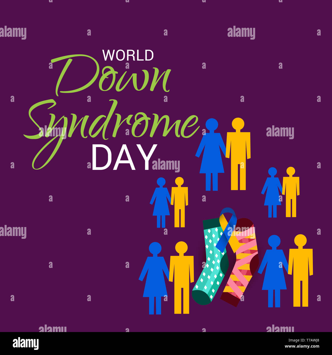 Vector illustration of a Background for World Down Syndrome Day Stock ...
