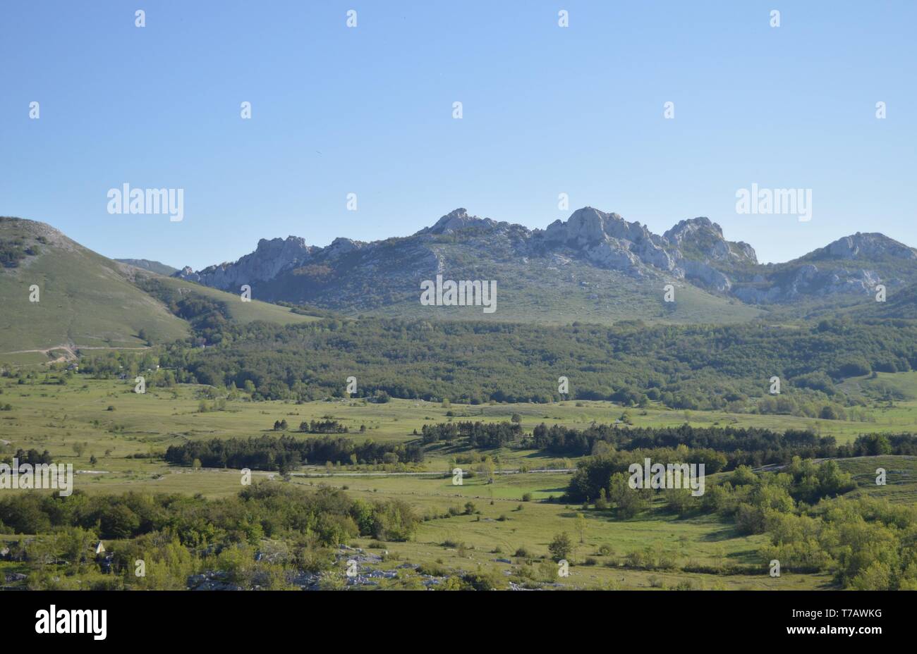 Mountain landscape in spring, Dabarski kukovi on Velebit Mountain Stock ...