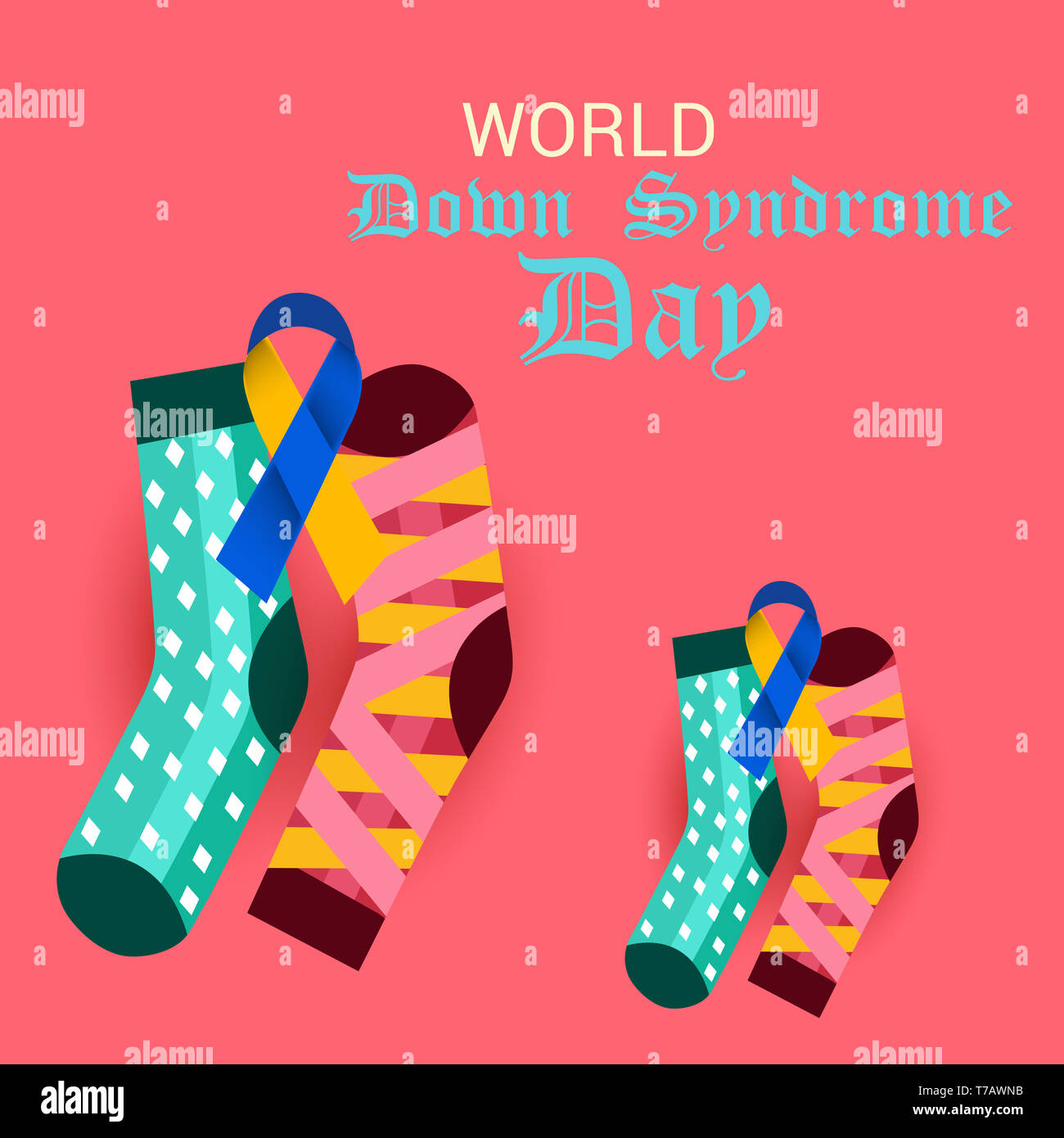 Vector illustration of a Background for World Down Syndrome Day Stock ...
